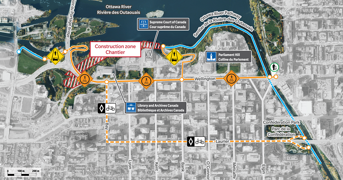 Ottawa River Pathway closure map | Commission de la capitale nationale